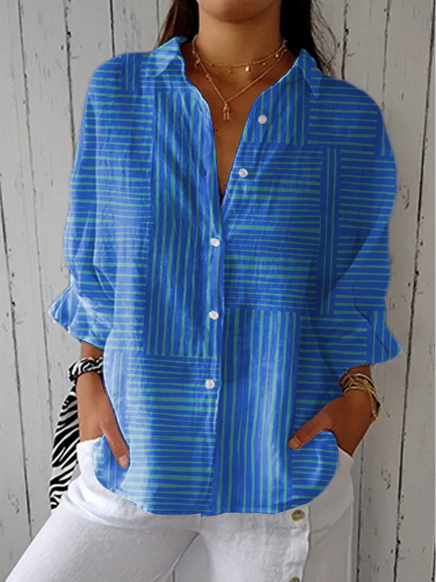 Feline | Azure Stripe Blouse – Megan & Jacob Vancouver